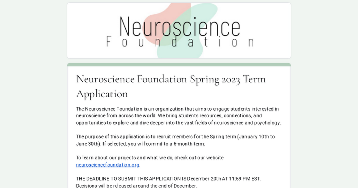 Neuroscience Foundation | Linktree