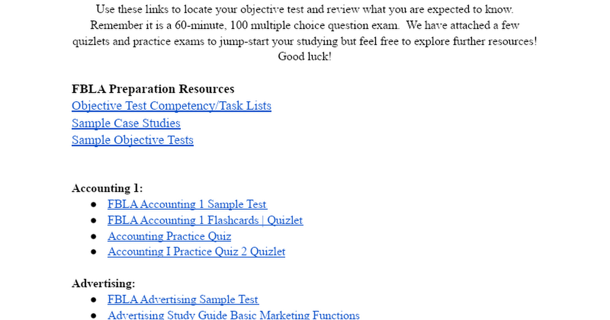MLA FBLA | Instagram | Linktree