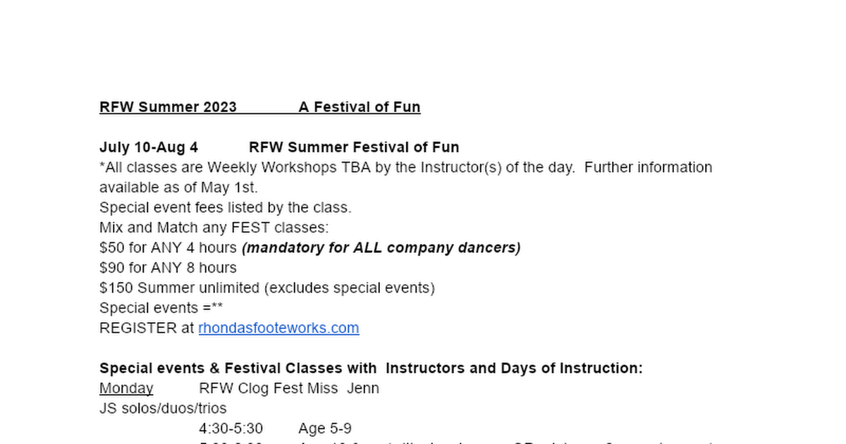 RFW Company | Facebook | Linktree