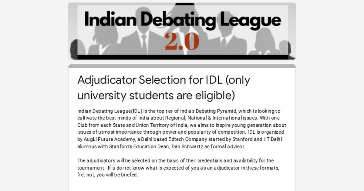 Indian Debating League | Linktree