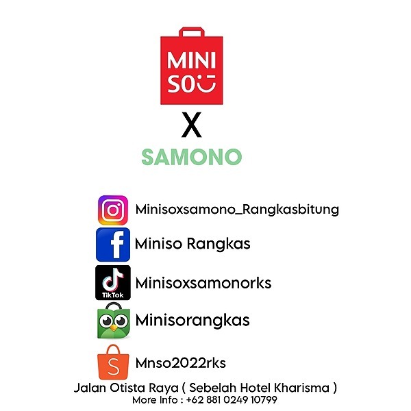 MINISO X SAMONO RANGKASBITUNG | Instagram, TikTok | Linktree