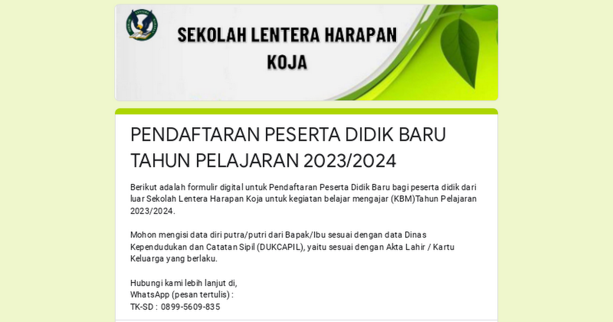 @Sekolah Lentera Harapan Koja | Instagram, Facebook | Linktree