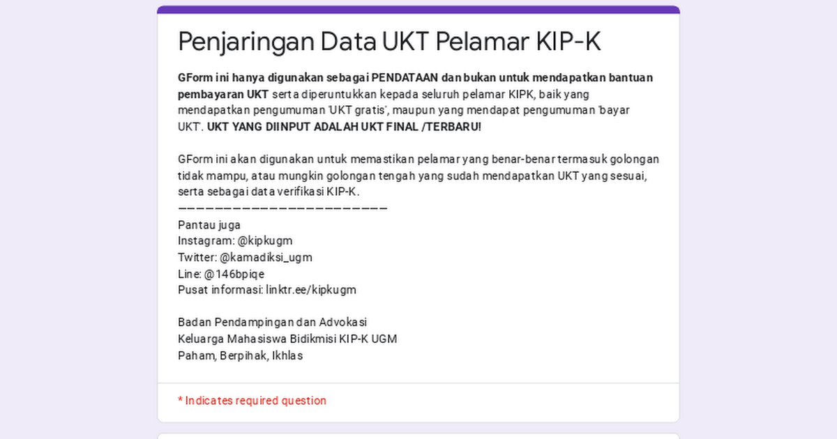 Informasi KIP-K UGM | Twitter, Instagram, TikTok | Linktree