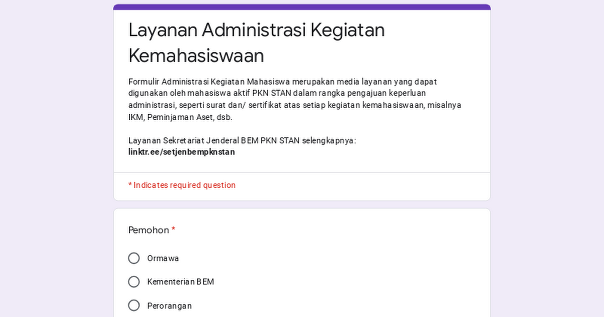 Persuratan Ormawa | Linktree