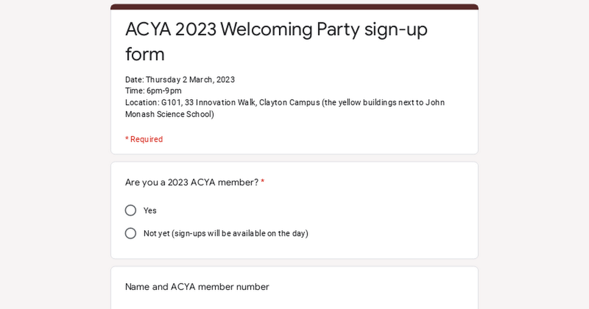 ACYA Monash | Facebook | Linktree