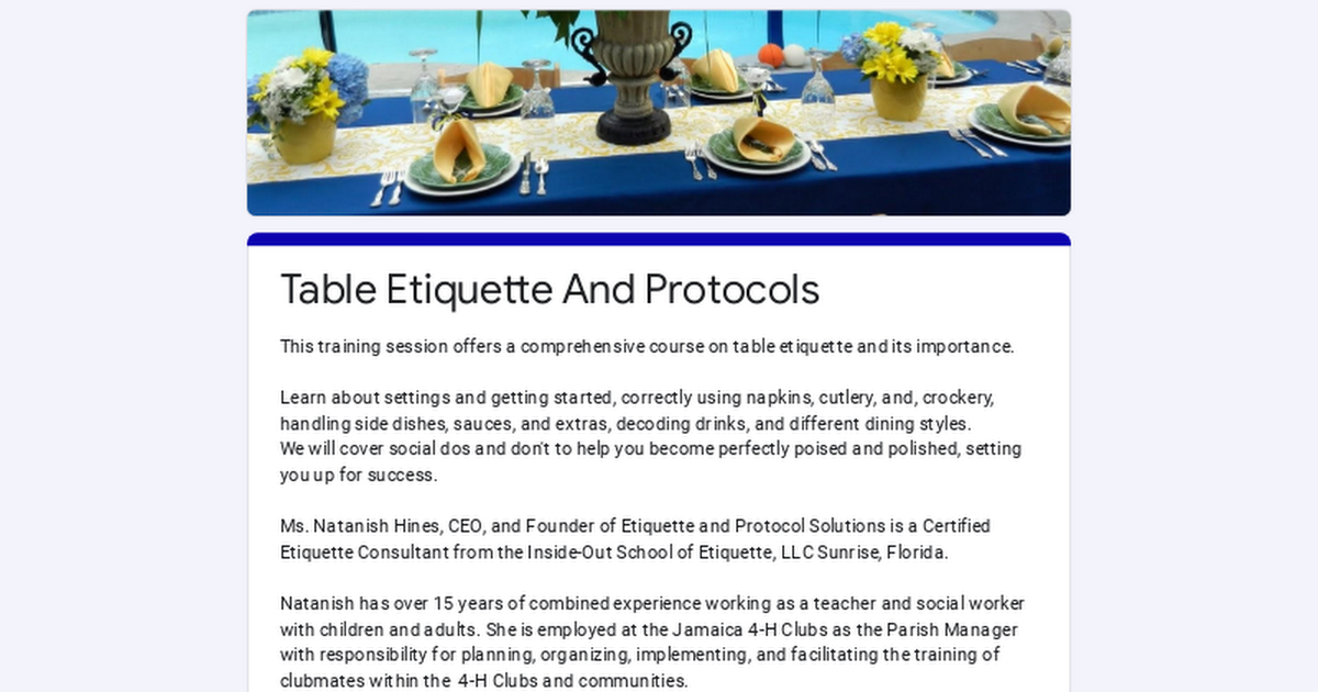 Etiquette & Protocol Solutions | Linktree