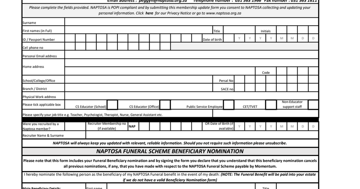 NAPTOSA KZN | Instagram, Facebook | Linktree